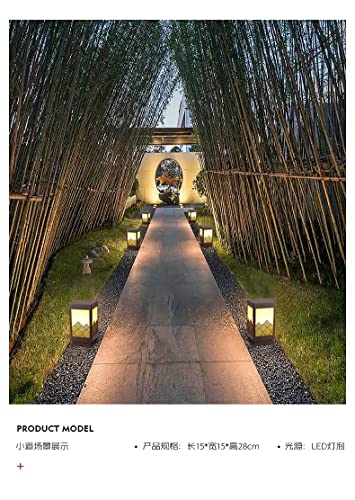 European Retro Waterproof Outdoor Garden Street Light Household Post Lamp External Lawn Rainproof Antirust Stainless Steel Marble Lampshade Column Backyard Patio Pathway Stigma Lamp E27