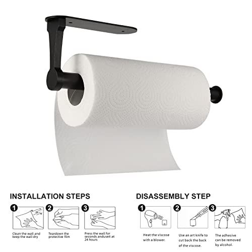 Paper Towel Holder,Under Cabinet Paper Towel Holder Optional Perforated or self-Adhesive,Paper Towel Holder Wall Mount for Kitchen,Sturdy and Durable Kitchen Organization