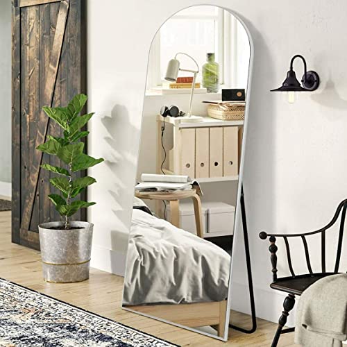 OBIOZZ Bedroom Floor Standing Mirror Arched Full Length Mirror Large Rectangle Mirror Hanging or Leaning Against Wall, Quality Material Full-Length Mirror