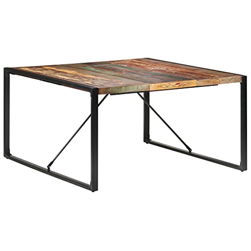 AJSEOYBS Large Dining Table,Industrial Rustic Kitchen Dining Room Table, Dinner Table for Kitchen, Living Room,Dining Table 55.1"x55.1"x29.5" Solid Reclaimed Wood