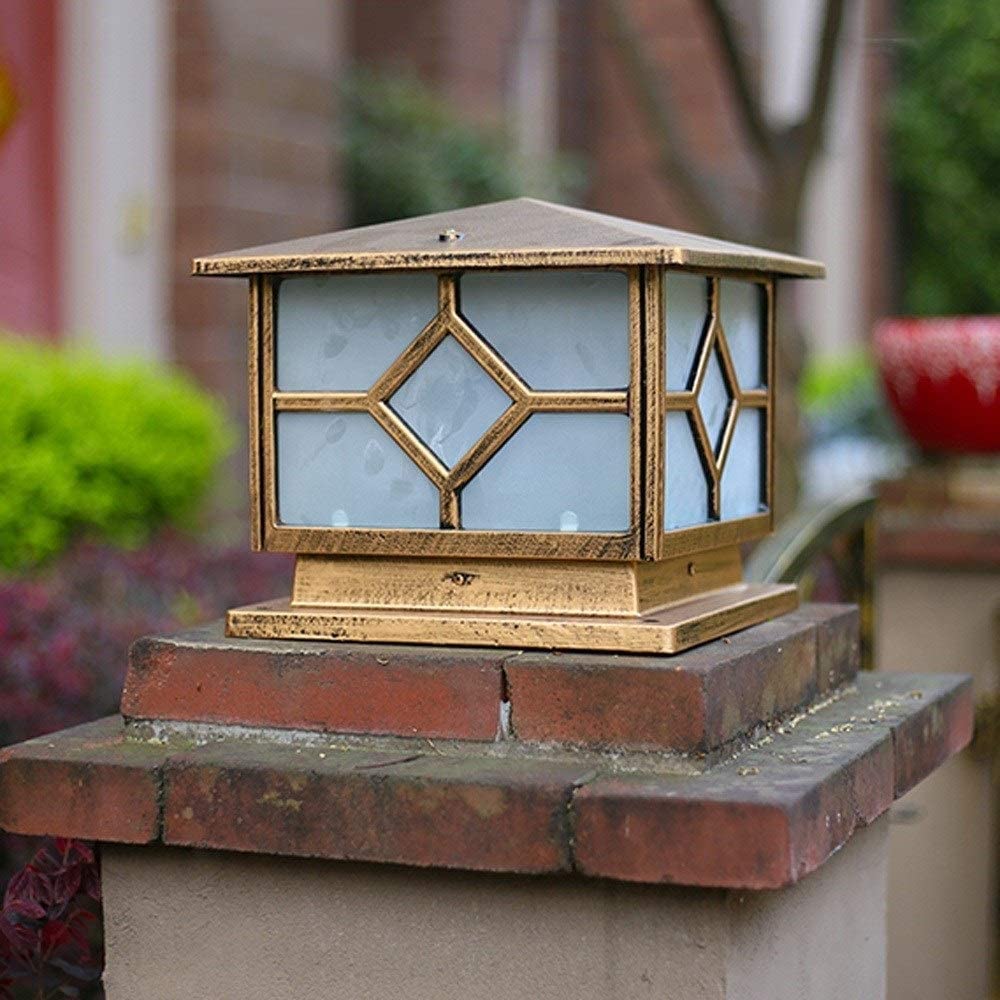 IP54 Courtyard Waterproof Street Lantern Outdoor Community Landscape Light Park Aluminum Lighting Pillar Lamp Anti-Rust Column Light Patio Decorative Post Lamp