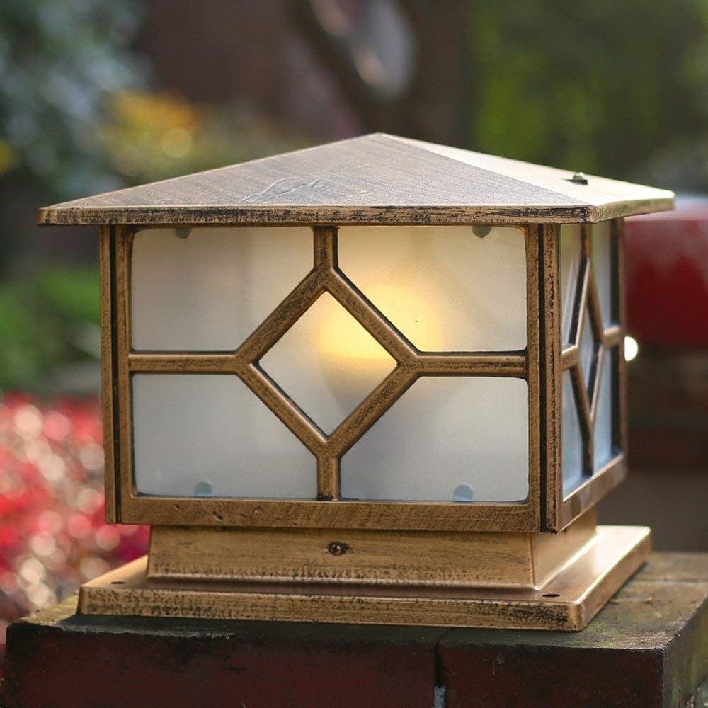 IP54 Courtyard Waterproof Street Lantern Outdoor Community Landscape Light Park Aluminum Lighting Pillar Lamp Anti-Rust Column Light Patio Decorative Post Lamp