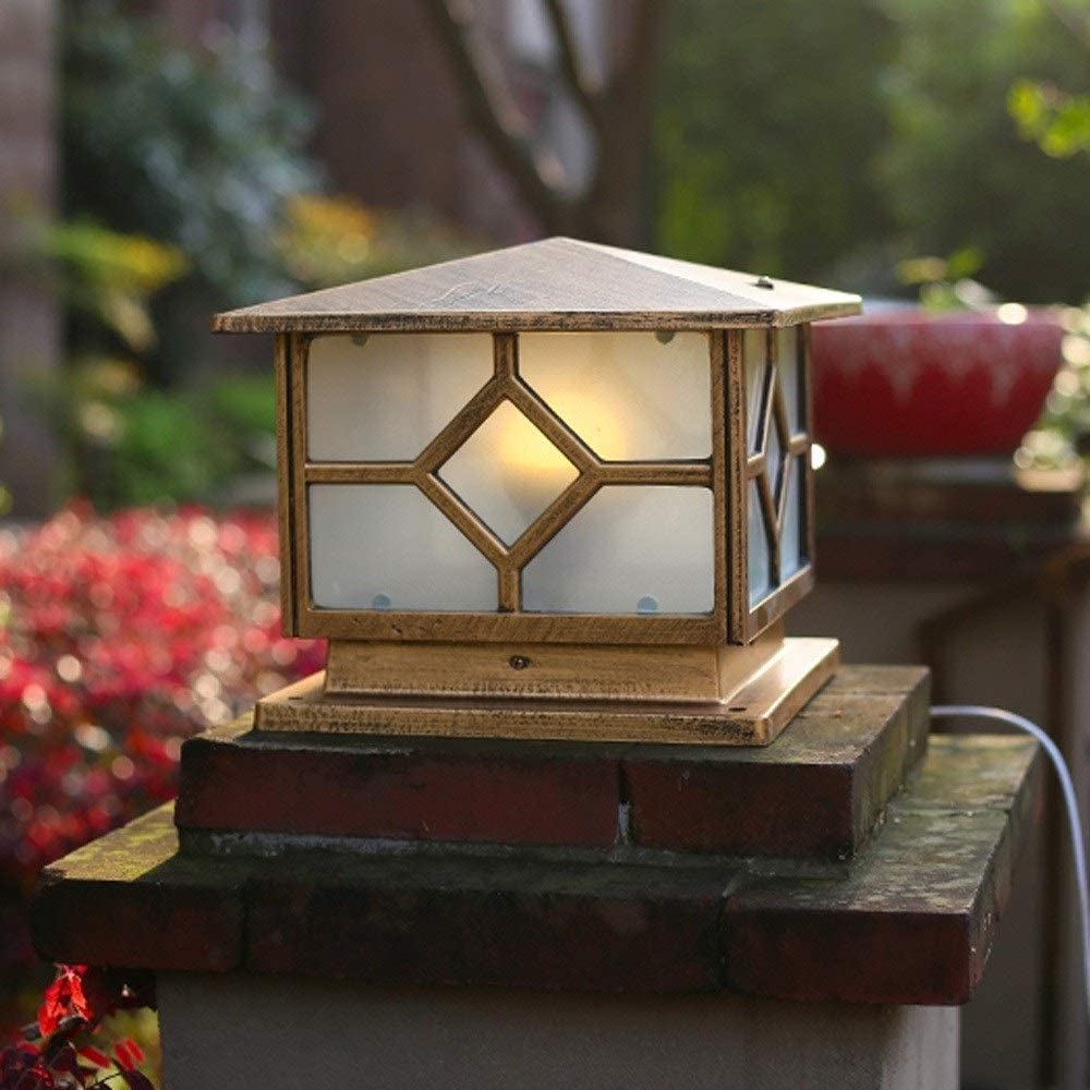 IP54 Courtyard Waterproof Street Lantern Outdoor Community Landscape Light Park Aluminum Lighting Pillar Lamp Anti-Rust Column Light Patio Decorative Post Lamp