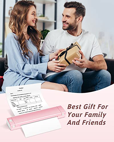 Odaro Pink M08F Letter Portable Printer for Travel with 100 Sheets Continual Thermal Paper 8.5" X 11" Letter Size