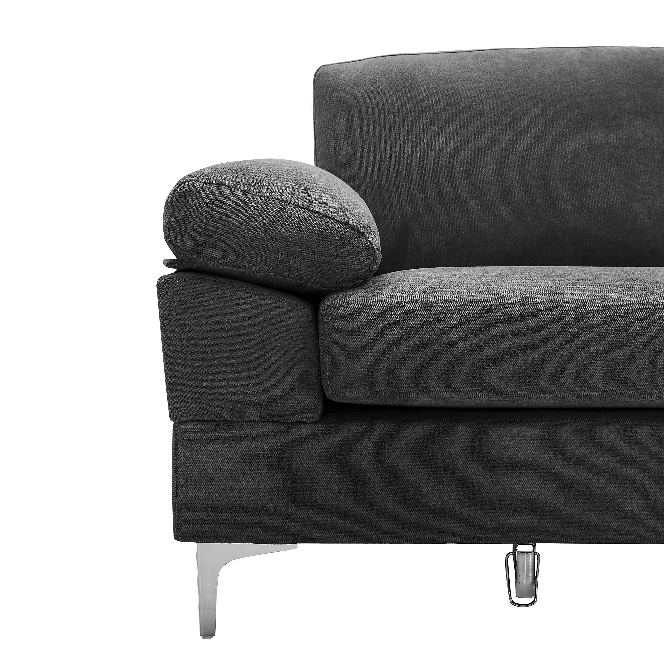Verfur 5 Seats Convertible Sectional Sofa with Extra Wide Reversible Chaise and Movable Ottoman, U Shaped Symmetrical Modular Corner Couch Living Room Furniture Sets for Home Office, Dark Grey 128.3"