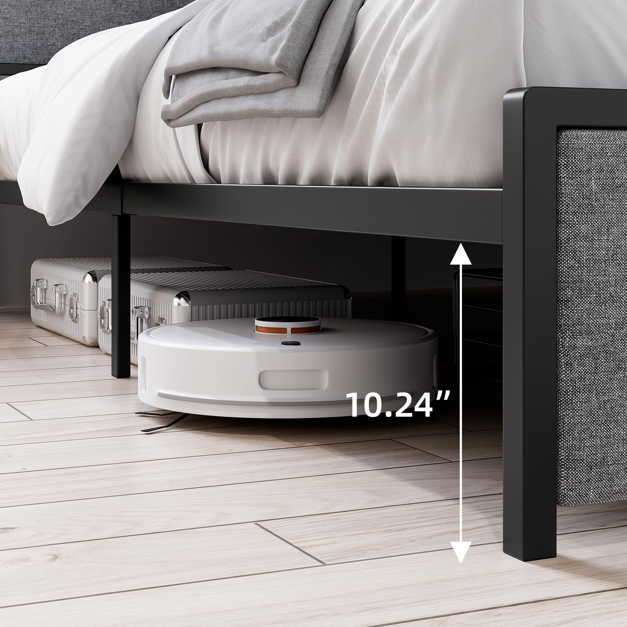 GAOMON Full Size Bed Frame with Headboard and Storage, Drawers Platform Bed Frames with Outlets, Sturdy, Noiseless, No Box Spring Needed, Easy Assembly