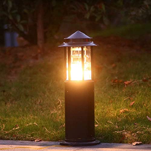 Black E27 Acrylic Lampshade Lawn Garden Outdoor Floor Lamp IP42 Waterproof Aluminum Metal Courtyard Community Column Street Light Path Courtyard Villa Park Landscape Pillar Post Lamp