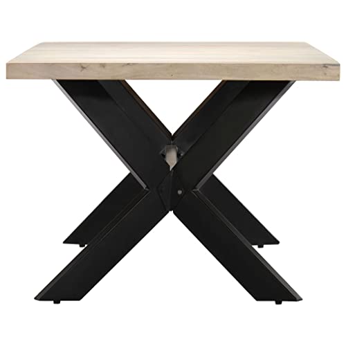 YPWRENH Cocktail Table Snack Table Dining Table 55.1"x27.6"x29.5" Solid Bleached Mango Wood for Dining Room, Kitchen or Living Room