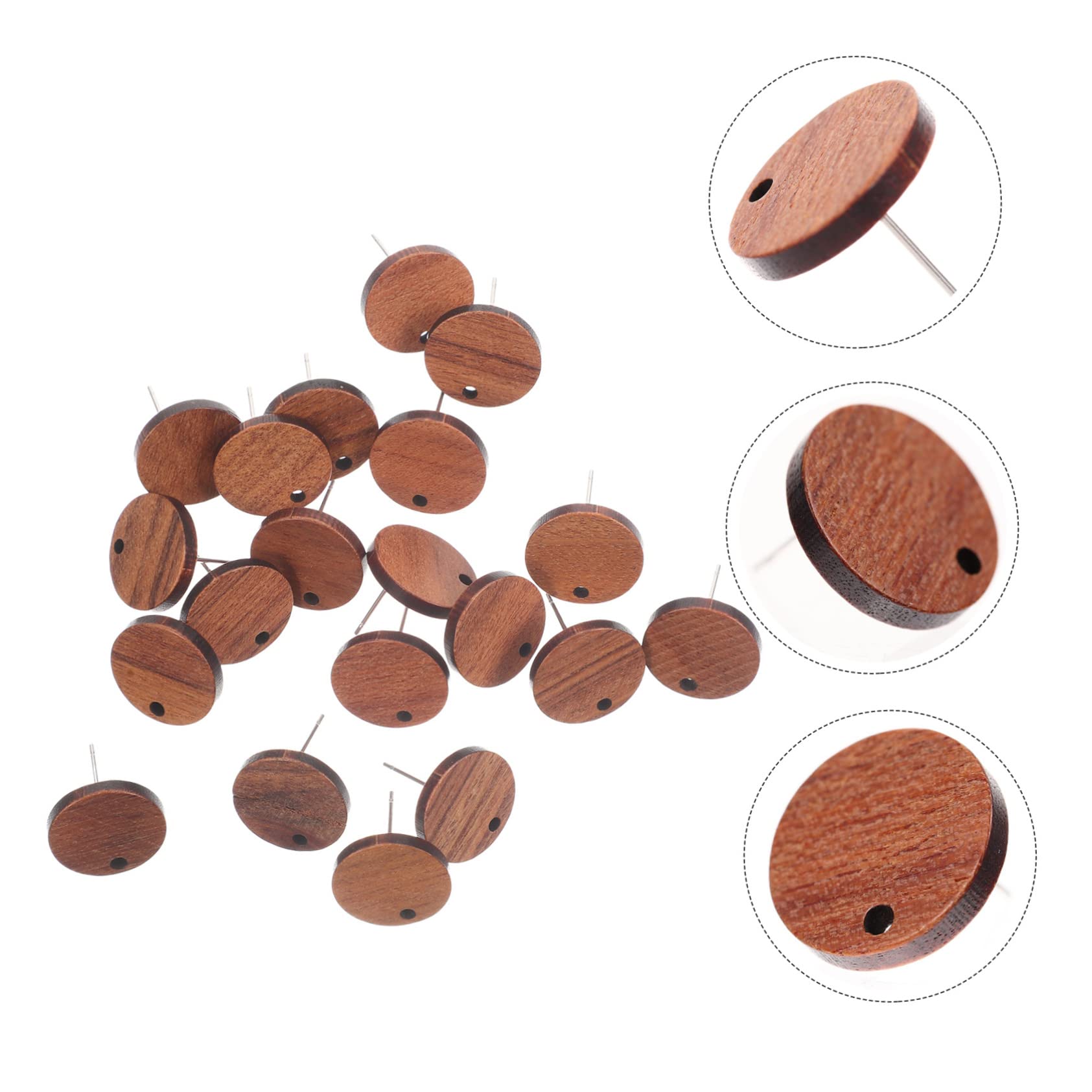 80 Pcs Accessories with Drop Earrings Wood DIY Stud Posts Jewelry Making Kit DIY Wood Stud Posts Earrings Material Earring Studs Jewelry Wood Posts Ear Stud with Hoop Earring Post