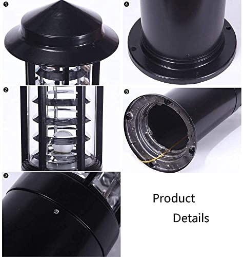 Black E27 Acrylic Lampshade Lawn Garden Outdoor Floor Lamp IP42 Waterproof Aluminum Metal Courtyard Community Column Street Light Path Courtyard Villa Park Landscape Pillar Post Lamp