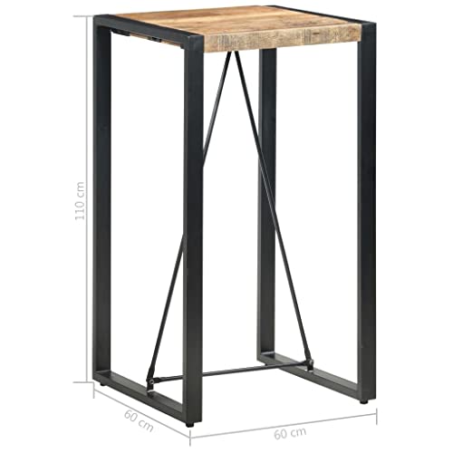 AJSEOYBS Dining Table Mid-Century Vintage Kitchen Table for Person for Dining Room Balcony Cafe Bar,Bar Table 23.6"x23.6"x43.3" Solid Mango Wood