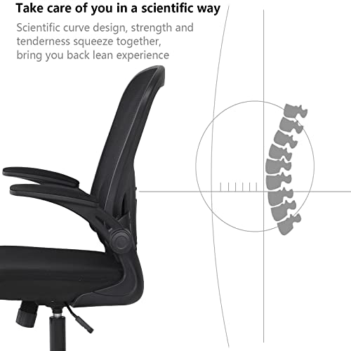 Home Office Desk Chair Set of 8 Ergonomic Office Chair with Rocking Lock Mesh Office Chair Black Computer Desk Chair Adjustable Height Swivel Chair