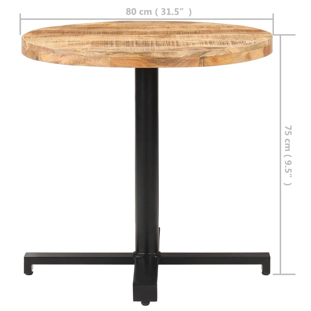 YPWRENH Adjustable Swivel Table Bistro Table Round Ø31.5"x29.5" Rough Mango Wood for Dining Room, Kitchen or Living Room