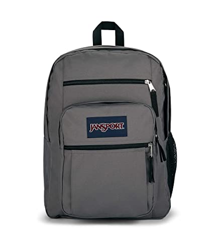 JanSport Big Student Laptop Backpack for College Students, Teens, Graphite Grey Computer Bag with 2 Compartments, Ergonomic Shoulder Straps, 15” Laptop Sleeve, Haul Handle - Rucksack