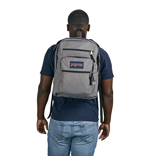 JanSport Big Student Laptop Backpack for College Students, Teens, Graphite Grey Computer Bag with 2 Compartments, Ergonomic Shoulder Straps, 15” Laptop Sleeve, Haul Handle - Rucksack