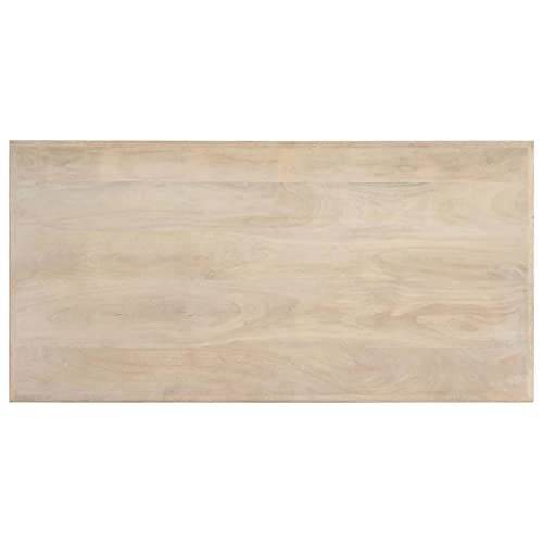 YPWRENH Cocktail Table Snack Table Dining Table White 47.2"x23.6"x29.5" Solid Mango Wood for Dining Room, Kitchen or Living Room