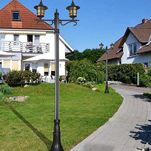 Modern High Pole Street Light European-Style Courtyard Post Light Outdoor Die-cast Light Waterproof Dual-Head Aluminum Pole Light LED Street Lamp Villa Park Solar Landscape Street Lamp