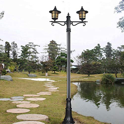 Modern High Pole Street Light European-Style Courtyard Post Light Outdoor Die-cast Light Waterproof Dual-Head Aluminum Pole Light LED Street Lamp Villa Park Solar Landscape Street Lamp