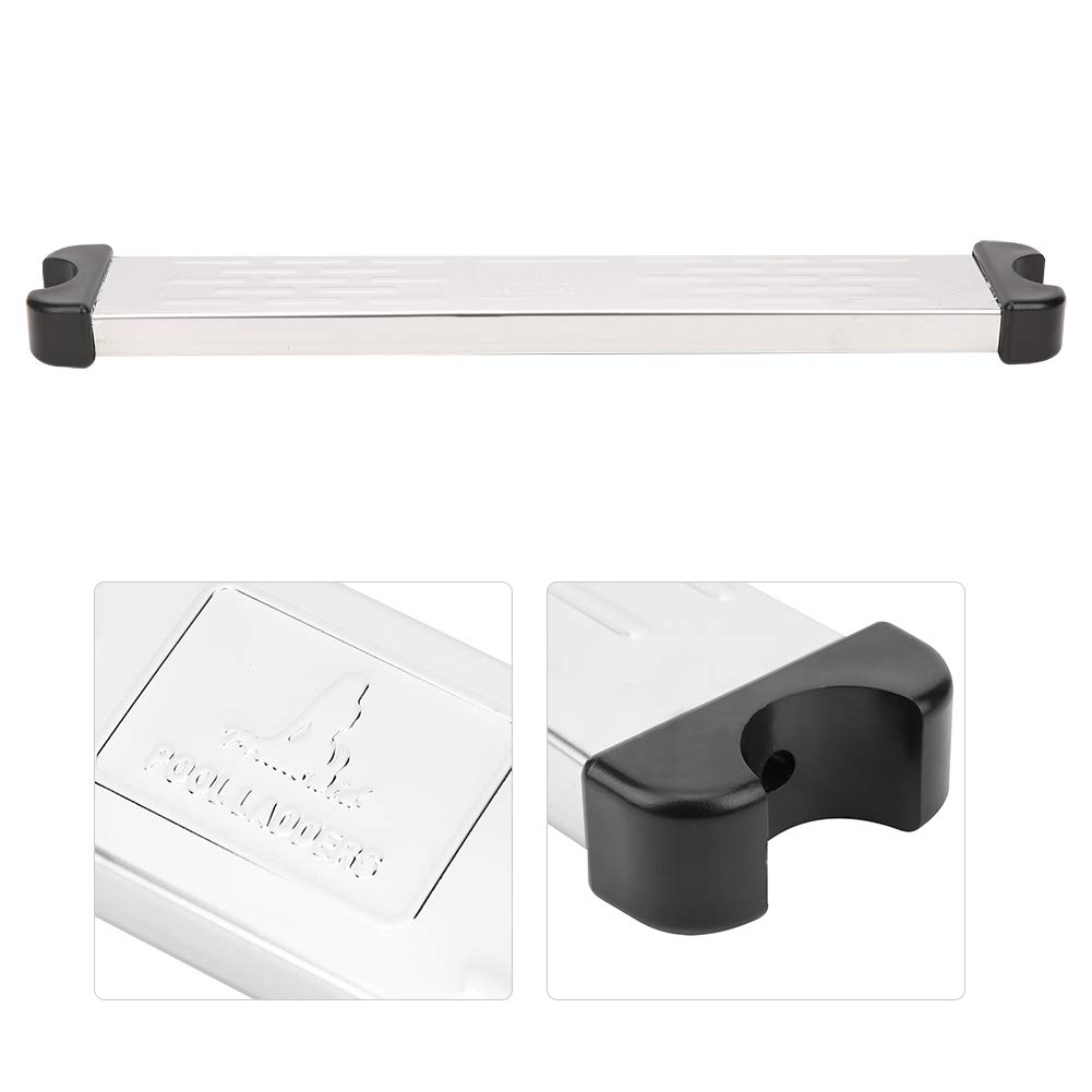 Restokki Swimming Pool Ladder Pedal, Stainless Steel & ABS, Anti-Slip, Silver