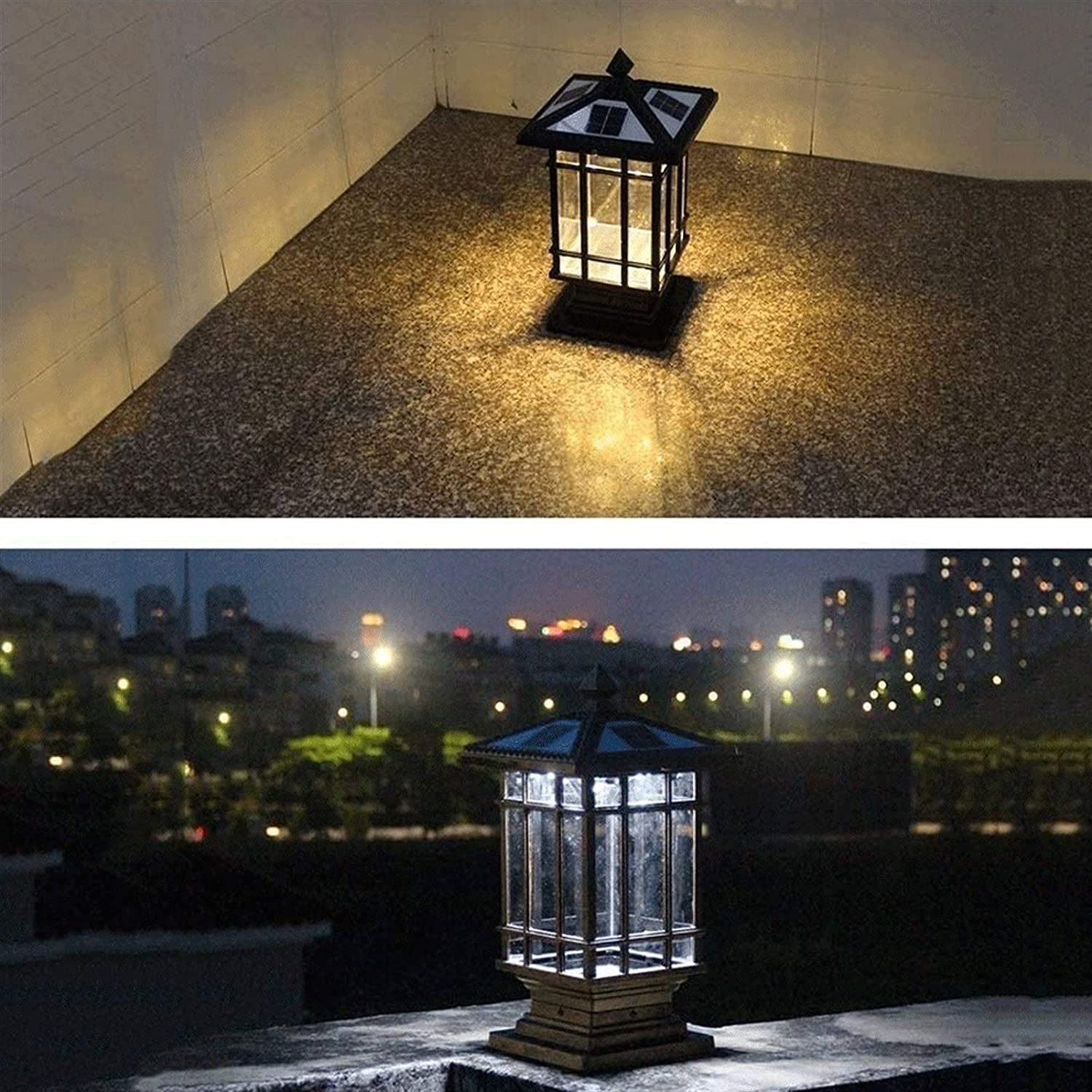 Outdoor Post Light Exterior Pillar Light Column Headlights, Solar Aluminum Column Lights, Villa Courtyard Decoration Wall Lights, Gate Garden Lawn Lights