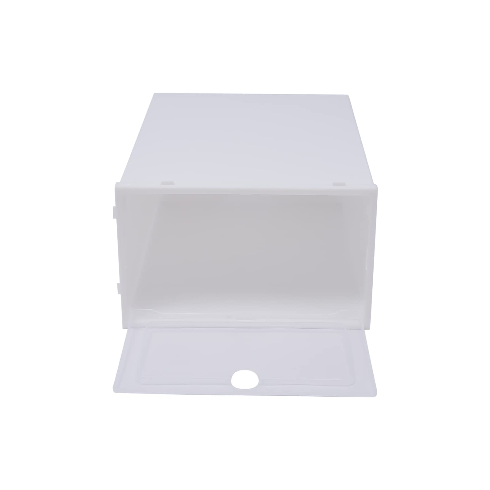 Flhonudi 24 Pack Shoe Storage Boxes Shoe Boxes with Door Shoe Plastic Stackable Shoe Organizer Boxes Multifunctional Sneaker Organizer Drop Front Shoe Box Easy Assembly
