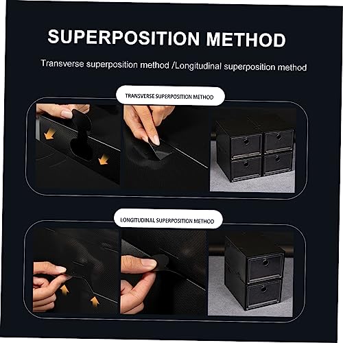 Amosfun 2 Pcs Plastic Transparent Shoe Box Shoes Storage Shoe Storage Shoes Closet Organizer Closet Drawer Divider Front Opening Shoe Holder Sneaker Storage Clothes Stackable Plastic Pp