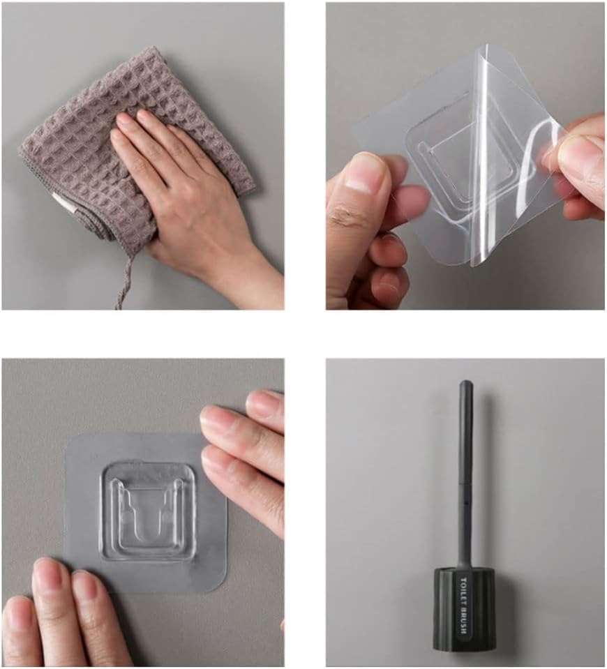 Silicone Toilet Brush Wall Mounted Floor Toilet Bowl Brush Plastic Long Handle Toilet Cleaner Brush and Holder Set