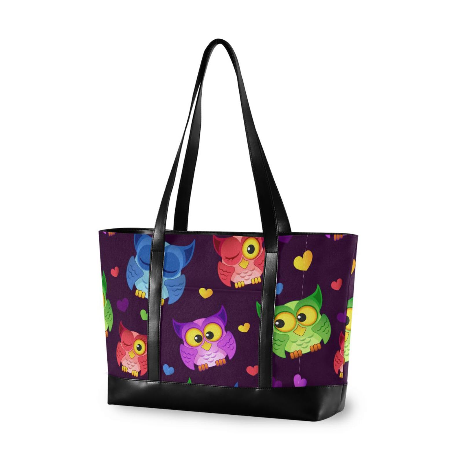 Owls Laptop Tote Bag for Women Handbags Fashion Purse Canvas Teacher Tote Bags Work Travel Bag with Zipper