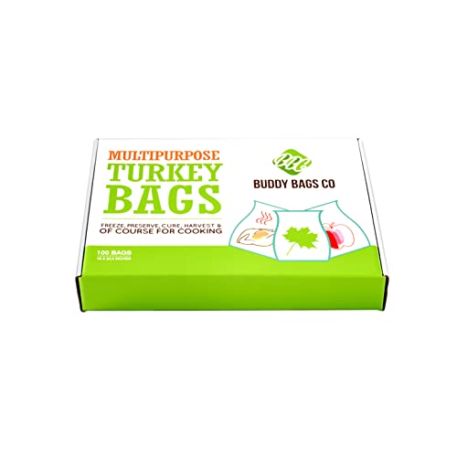 Buddy Bags Co Multipurpose Turkey Oven Bags - 19" x 24.5" - 100 Pack