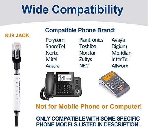 Arama Phone Headset with Microphone Noise Canceling & Mute Switch RJ9 Telephone Headsets Compatible with Polycom Mitel Fanvil HUWEI Shoretel NEC Siemens Aastra Plantronics Landline Phones
