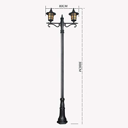 Modern High Pole Street Light European-Style Courtyard Post Light Outdoor Die-cast Light Waterproof Dual-Head Aluminum Pole Light LED Street Lamp Villa Park Solar Landscape Street Lamp