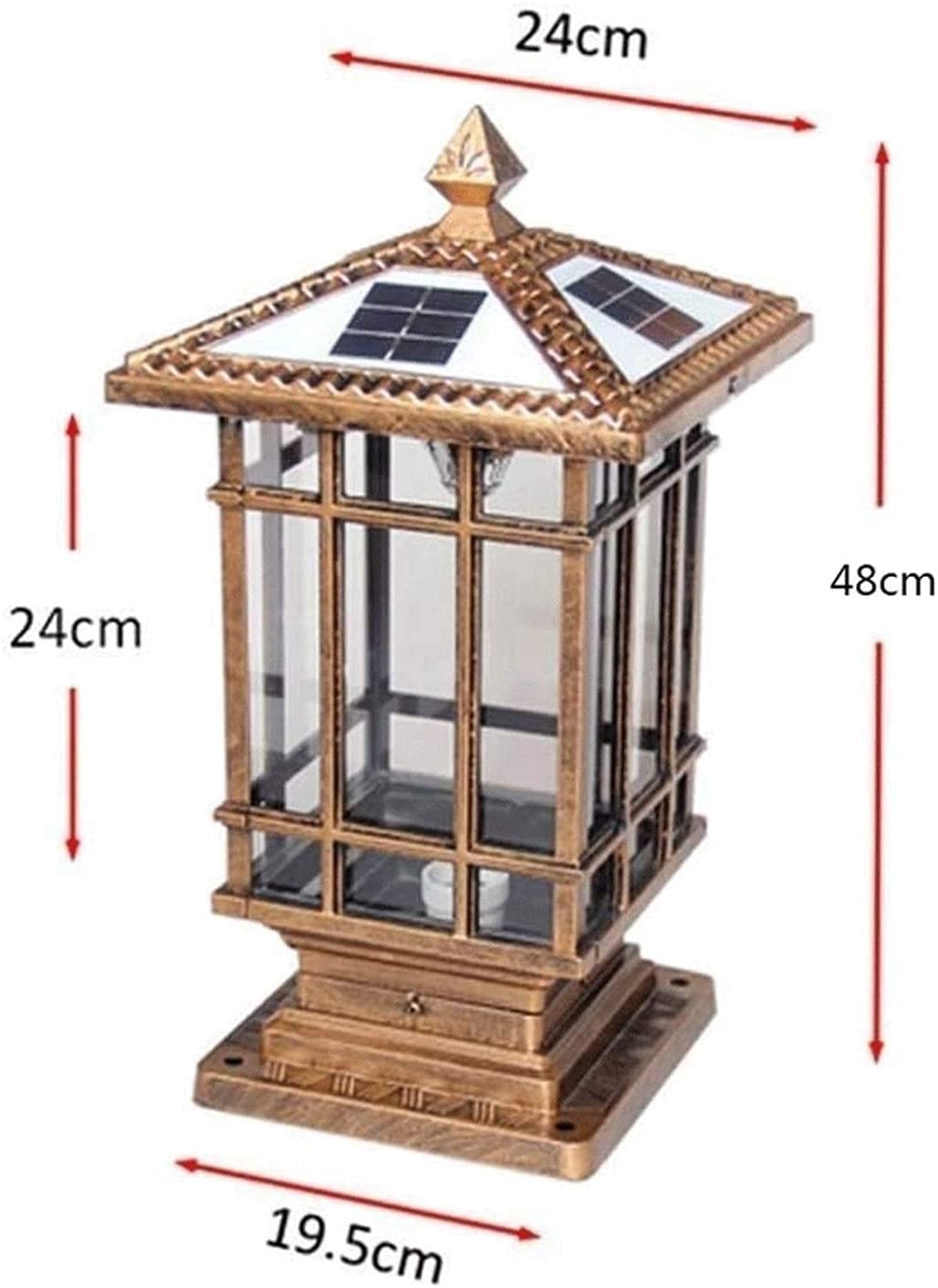Outdoor Post Light Exterior Pillar Light Column Headlights, Solar Aluminum Column Lights, Villa Courtyard Decoration Wall Lights, Gate Garden Lawn Lights