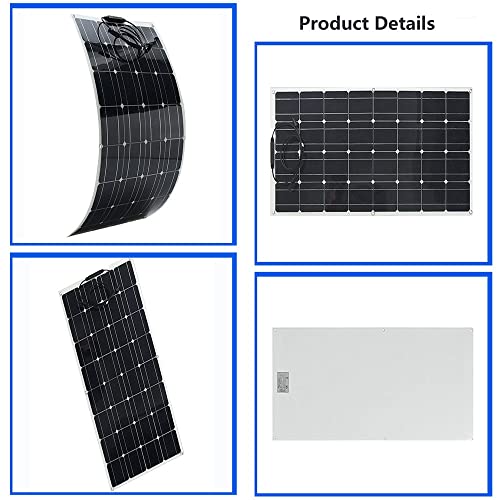 100W Flexible Solar Panel High Efficiency Monocrystalline Portable Solar Panel Outdoor Emergency Charging Rechargeable Power for Home Camping Boat
