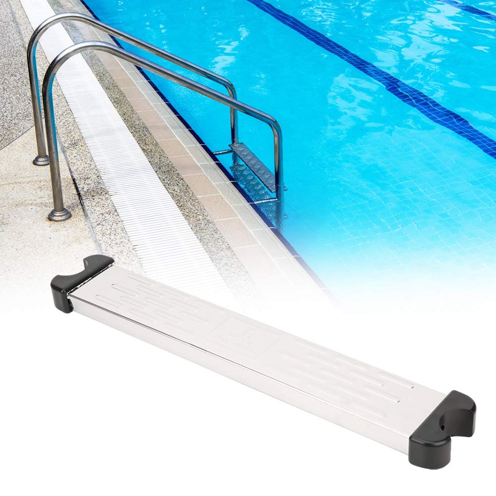 Restokki Swimming Pool Ladder Pedal, Stainless Steel & ABS, Anti-Slip, Silver