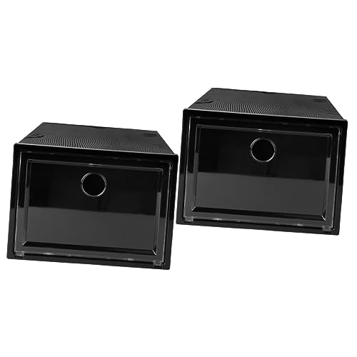 Amosfun 2 Pcs Plastic Transparent Shoe Box Shoes Storage Shoe Storage Shoes Closet Organizer Closet Drawer Divider Front Opening Shoe Holder Sneaker Storage Clothes Stackable Plastic Pp