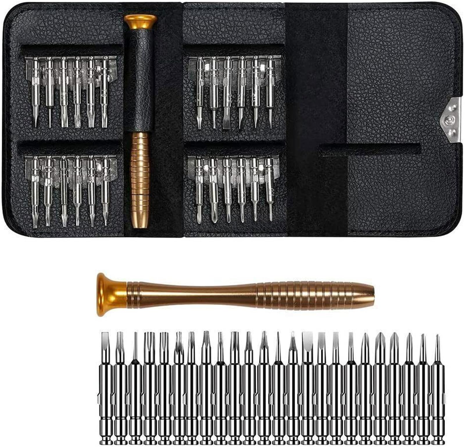 Jstcmadby 25pcs Mini Screwdriver Set Hand Tool Repair Kit for Eyeglasses Laptop Watch