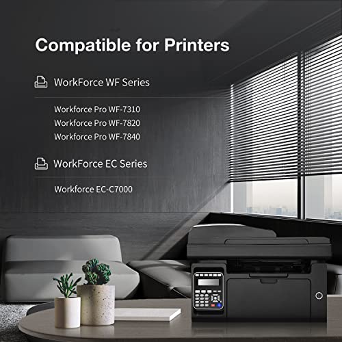 LEMERO 812XL Remanufactured Ink Cartridge Replacement for Epson 812XL Ink Cartridges Combo Pack 812 T812 for Workforce Pro WF-7310, WF-7820, WF-7840, EC-C7000 Printer (BK/C/M/Y, 4-Pack)