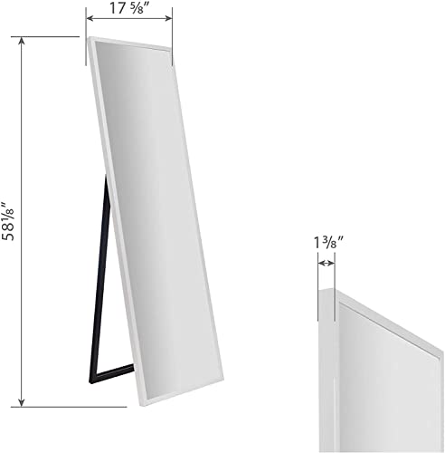 OBIOZZ Bedroom Floor Standing Mirror Framed Floor Free Standing Easel Full Length Mirror 16″ X 57″ W, Quality Material Full-Length Mirror