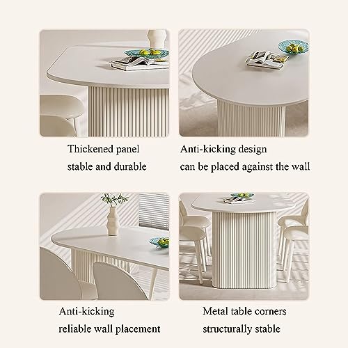 Dining table set for 4,Table Sets for 6,7 Piece Kitchen Table and Chairs Set for 6 Person,dining room table,Suitable for living room,restaurant,cafe,leisure reception desk and chair combination ( Colo