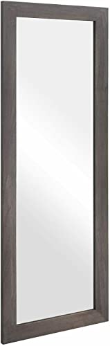 OBIOZZ Bedroom Floor Standing Mirror Full Length Floor Mirror Wood Framed for Wall Bedroom Bathroom Living Room Decor, Modern Design Full-Length Mirror