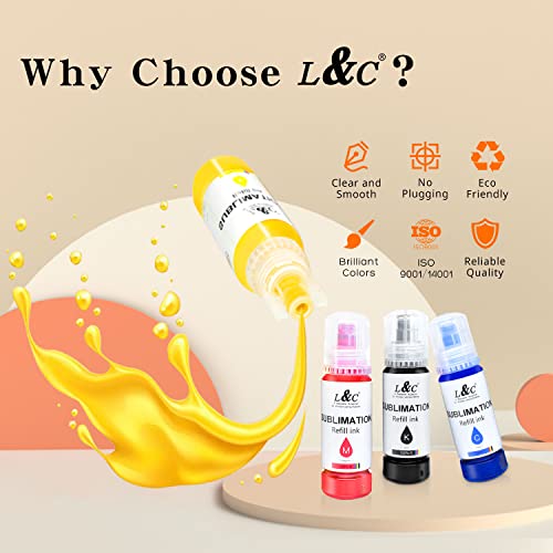 Sublimation Ink for Epson Ecotank 2840 ET-2400 ET-2800 ET-2803 ET-2720 ET-2760 ET-2750 ET2850 ET-15000 EcoTank Printer