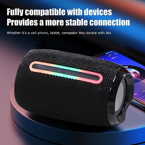 TGUCITESEN Bluetooth Portable Speaker,Wireless Bluetooth Speakers V5.1USB Card,Wireless Speakers with Bluetooth,Micro SD Card,for Outdoor,Travel,Beach,Camping,Indoor Black (X2)