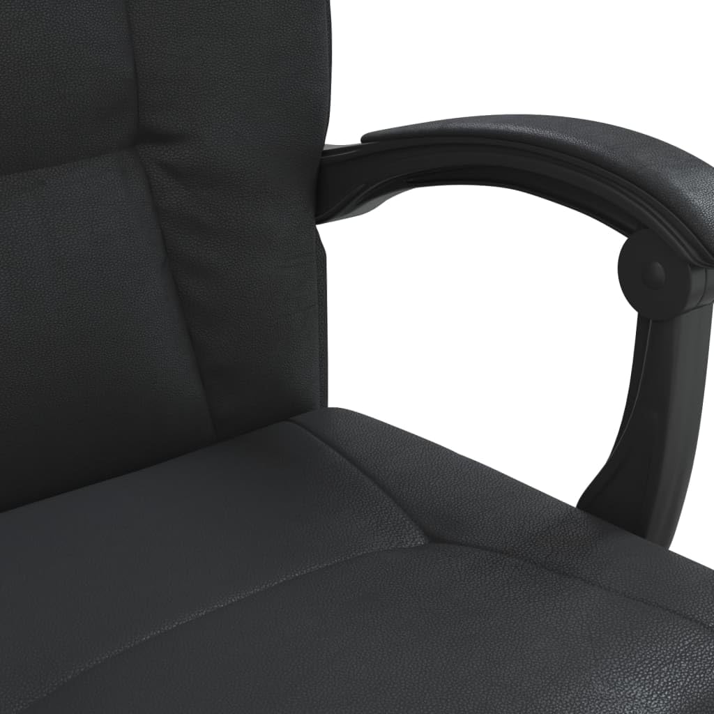 Reclining Office Chair,with Rolling Wheels with Adjustable seat Height Suitable for Office, Home, Study Space, Conference Room or Play Facility Black Faux Leather