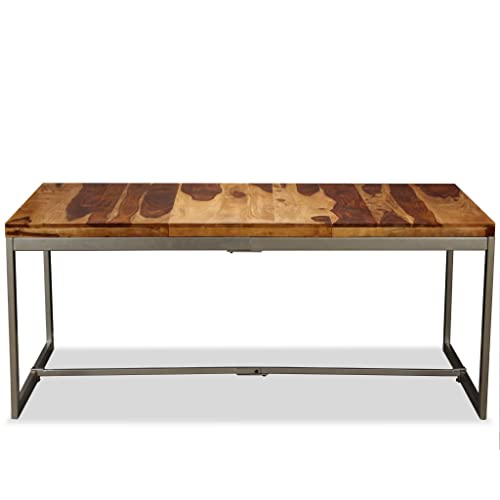 YPWRENH Decorative Tables Kitchen Tables Dining Table Solid Sheesham Wood and Steel 70.9" for Dining Room, Kitchen or Living Room