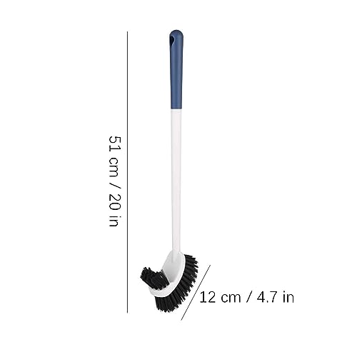 Plastic Toilet Brush Modern Toilet Bowl Brush Wall Mount Long Handle Toilet Cleaner Brush and Holder Set 4.7 X 20 Inches