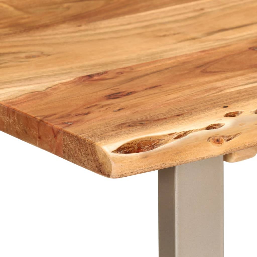 WHOPBXGAD Dining Table,Kitchen Tables, Wooden Dining Tables for Living Room, Dining Room, Bistro Tables,43.3"x19.7"x29.9" Solid Wood Acacia