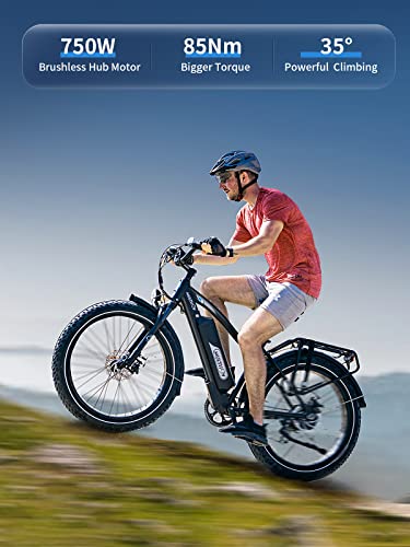 MULTIJOY Electric Bike for Adults,Upgraded 48V 20Ah Removable Battery,Peak 1000W Powerful Motor,70Mi Long Range,26"x4" Fat Tire,UL Certified 7-Speed
