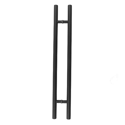 Interior Exterior Door Pull Push, Ergonomic Design Black Push Pull Door Handle Comfortable Grip for Barn