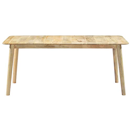ULUYYUC Dining Table 70.9"x35.4"x29.9" Solid Mango Wood,Multifunctional Party Table Kitchen Tables Living Room Furniture Outdoor Table for Living Room, Kitchen, Backyard, Wedding