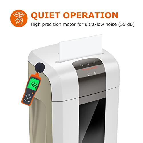 Bonsaii Evershred Pro 6-8 Sheets Super Micro-Cut Paper Shredder, 60 Mins Non-Stop Running, P-5 High Security, Ultra-Quiet Home Office Shredder for Documents/Mails/CDs/Cards, 4.2 Gallons Pullout Bin